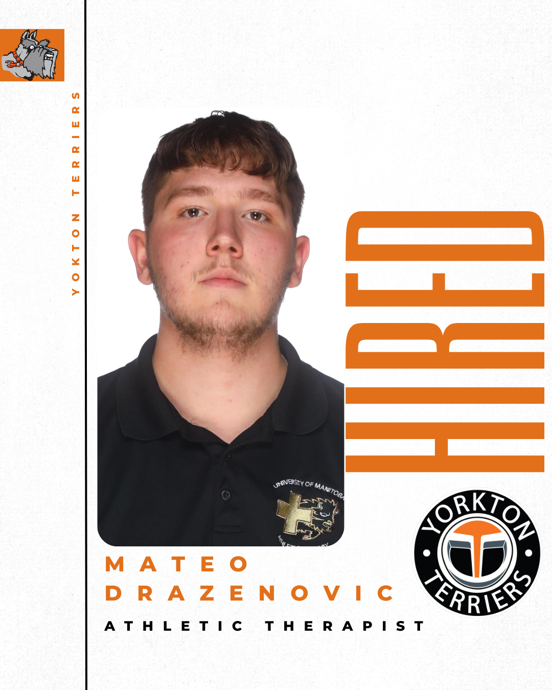 Mateo Drazenovic Joins Terriers as New Athletic Therapist | Yorkton ...